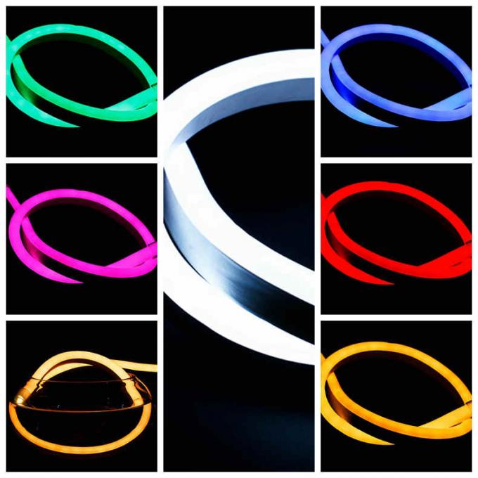 IP68 Waterproof Neon Flex Led RGB , Outdoor Round / Flat Color Changing ...