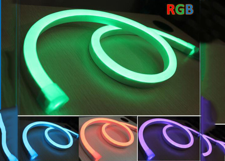 Decorative 24V Neon Led Flexible RGB , Color Changing RGB Led Neon Rope ...