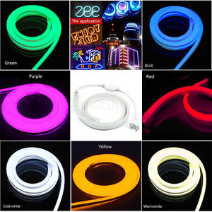IP68 Waterproof Neon Flex Led RGB , Outdoor Round / Flat Color Changing ...