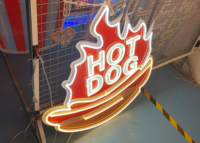 Hot dog neon signs coffee shop neon sign hot dog zone led light sign