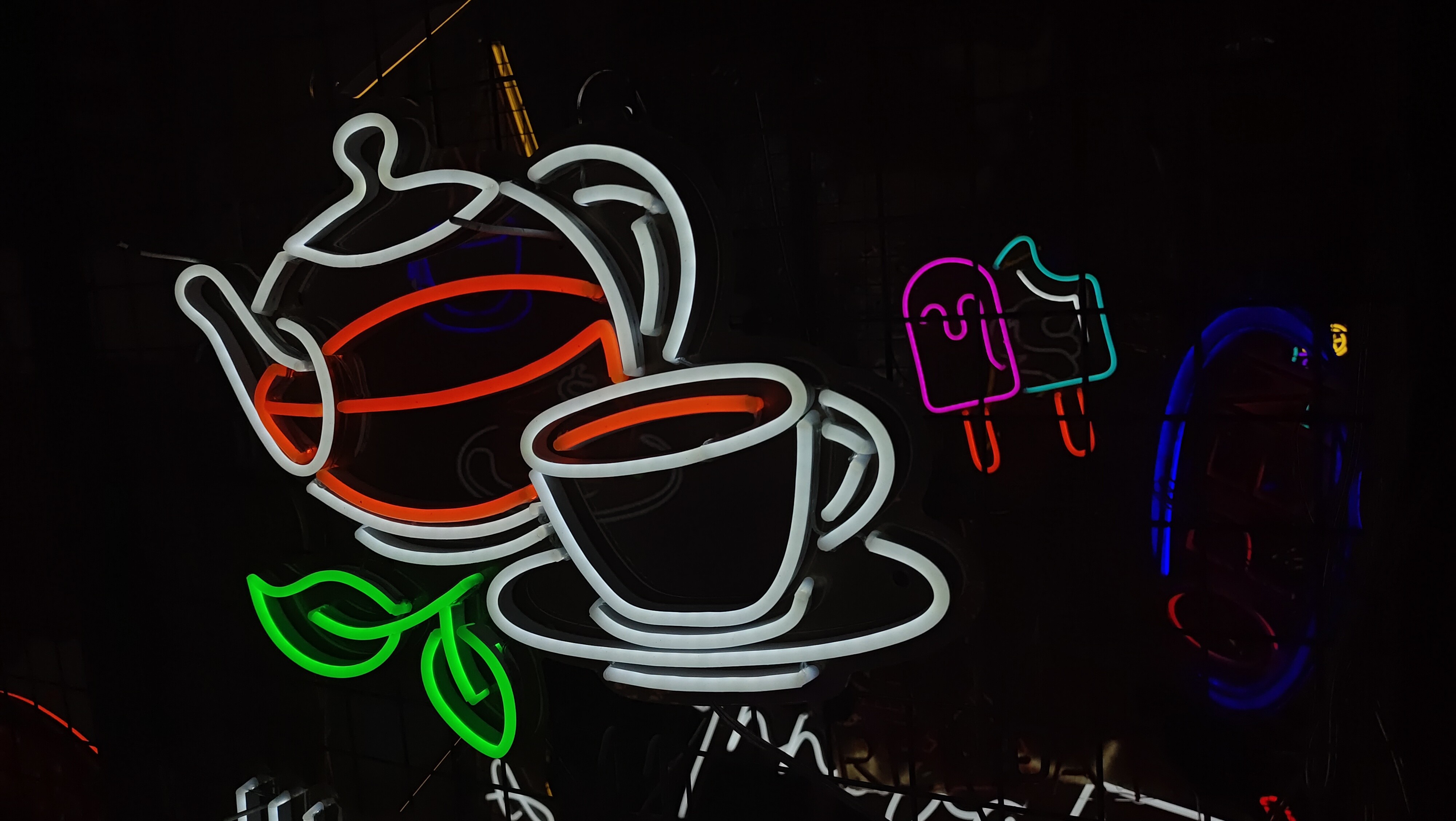 Tea Culture Space Cuttable Neon Sign Tea Retail Display Silica Gel Led ...