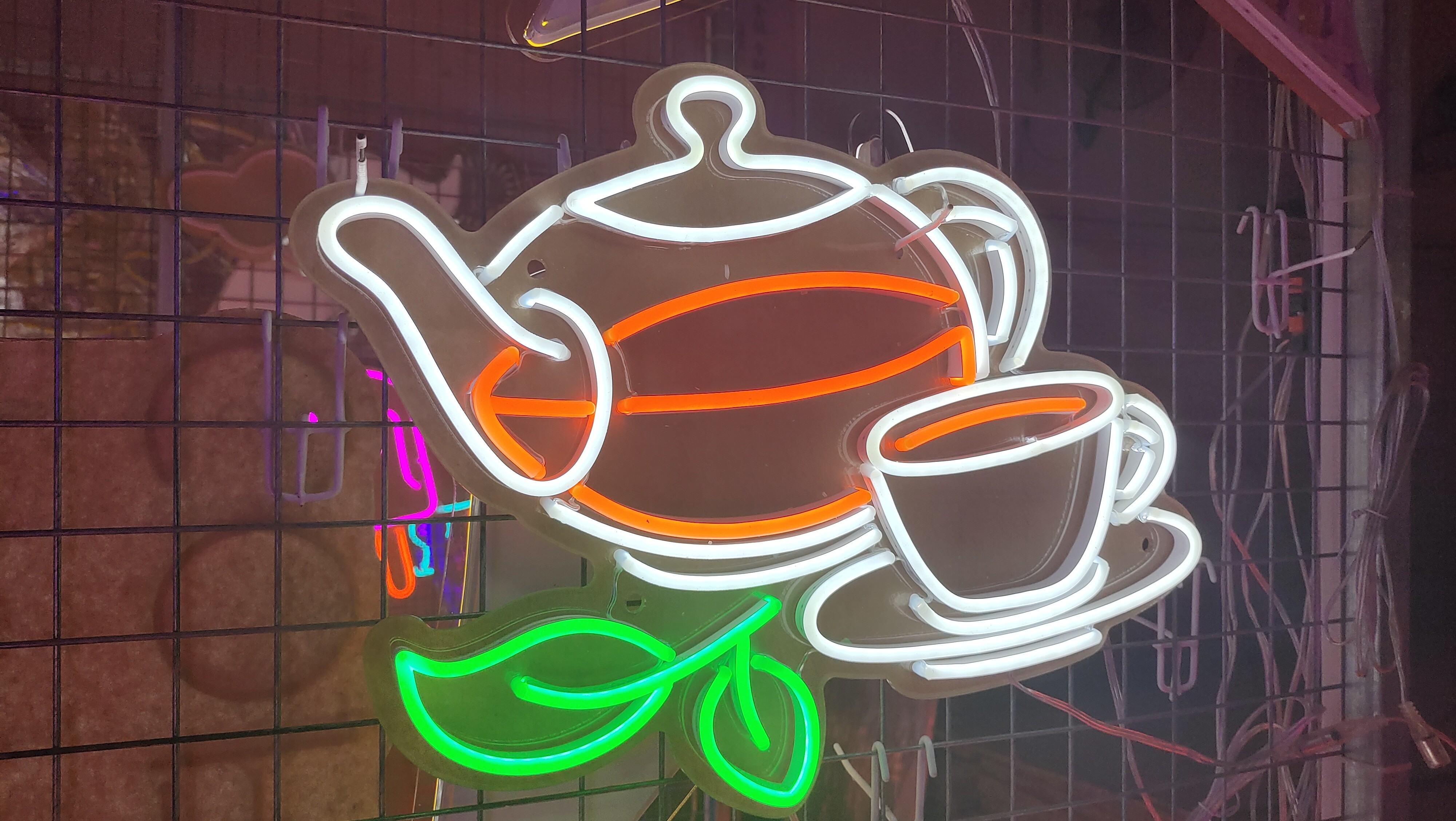 Tea Culture Space Cuttable Neon Sign Tea Retail Display Silica Gel Led ...